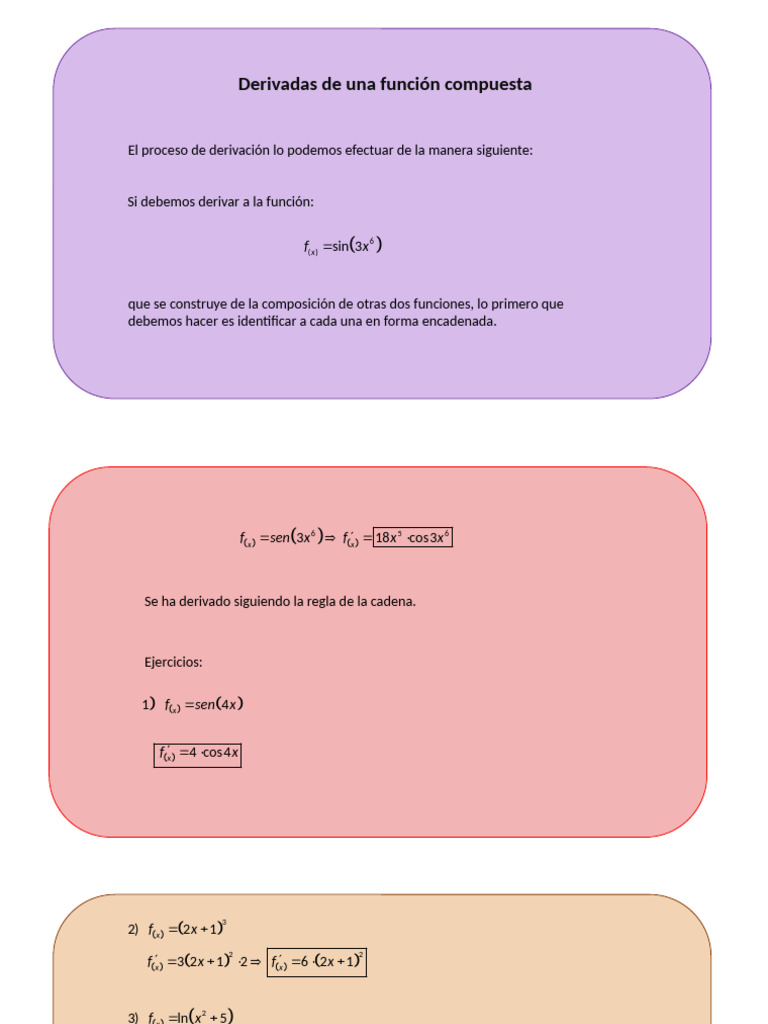 Derivadas de Funciones Compuestas | PDF