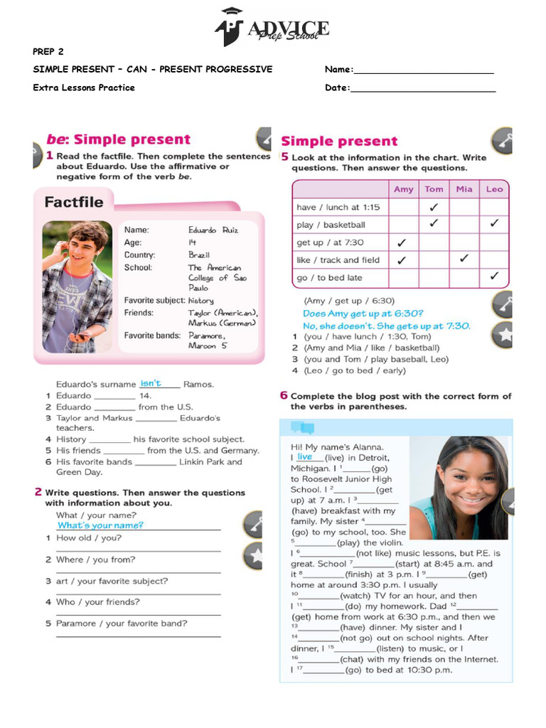 Prep 2 - Worksheet-1 | PDF