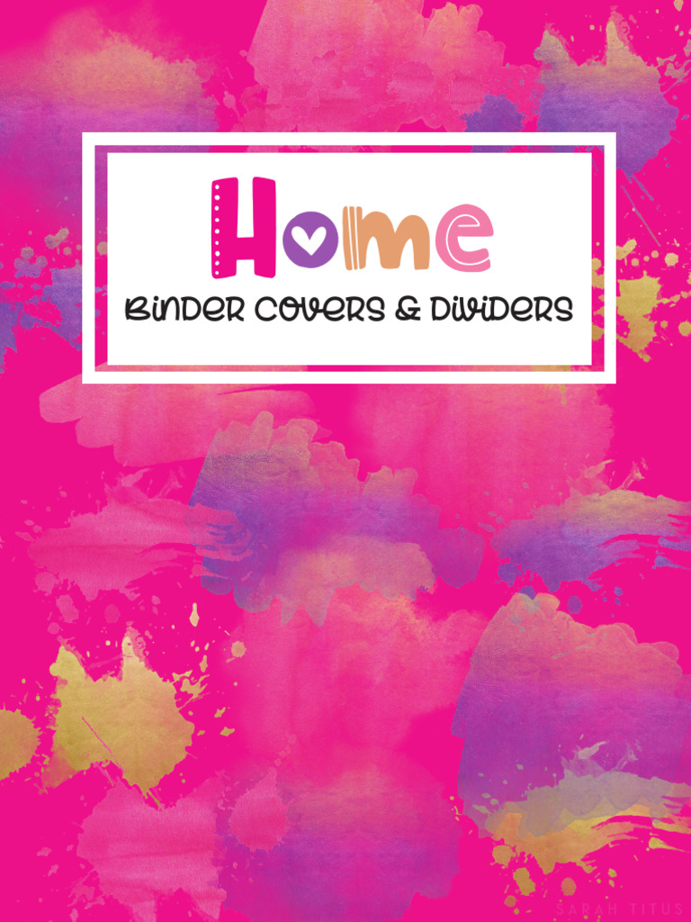 Home Binder Covers and Dividers | PDF | Prayer