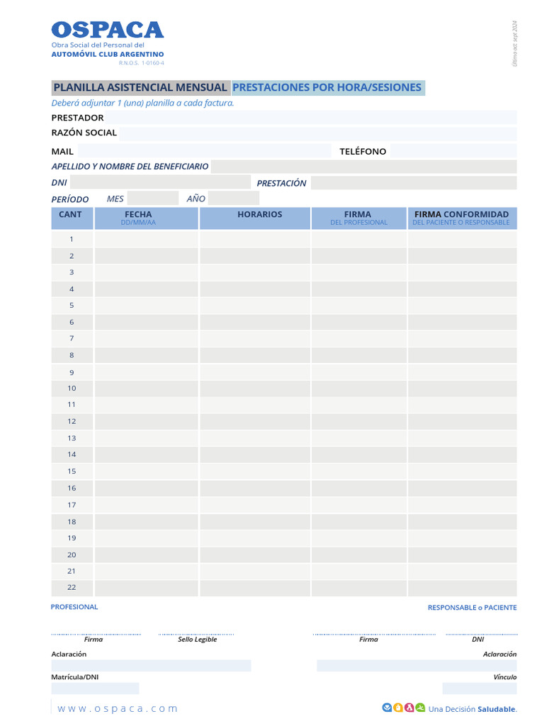 Planilla Asistencia Mensual 25 09 2024 | PDF