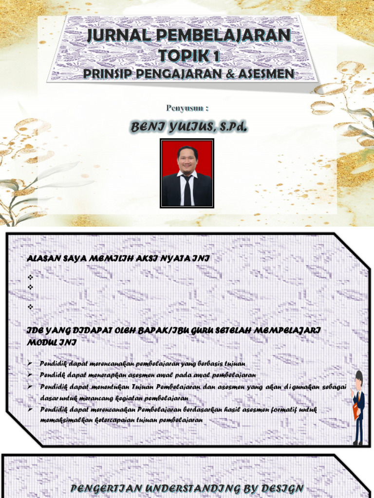 Jurnal Prinsip Pengajaran Dan Asesmen Beni Yulius PPG | PDF | Seni | Pengembangan Diri
