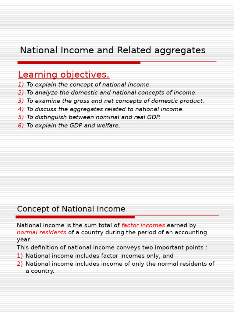 Understanding National Income Concepts | PDF | Gross Domestic Product ...