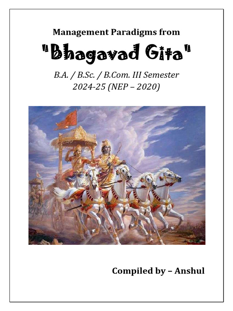 Bhagwat Geeta Assignment | PDF | Bhagavad Gita | Moksha