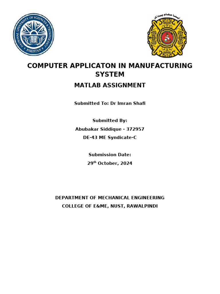 Cam Matlab Assignment | PDF