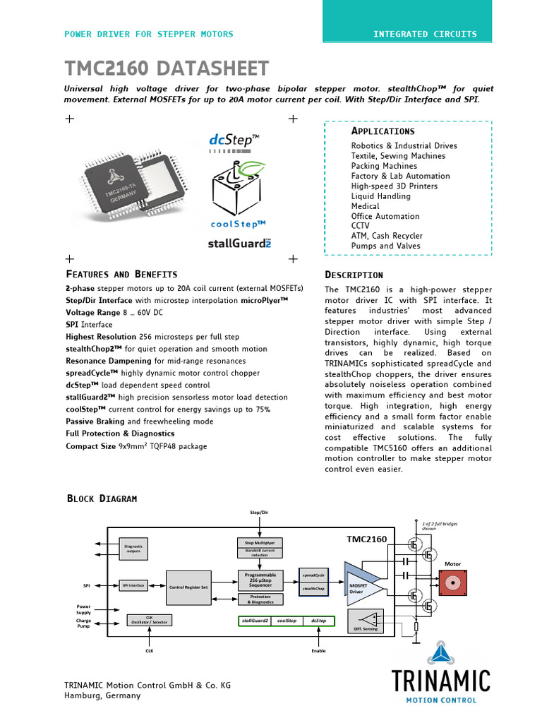 Tmc2160-Power Driver For Stepper Motors | PDF | Electric Motor ...