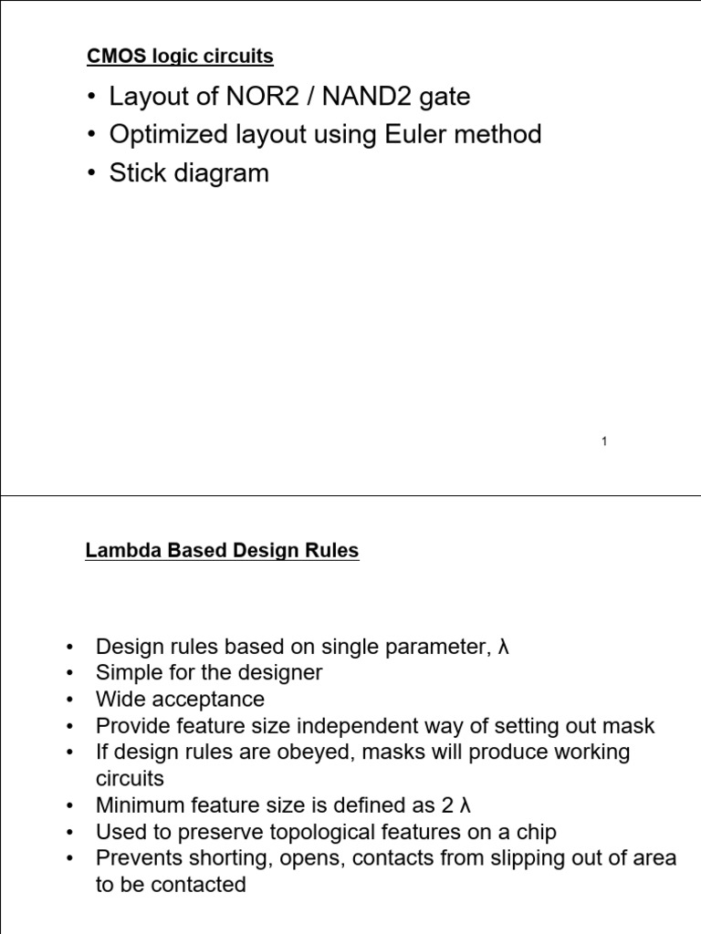 L 4 Stick Diag and Layout | PDF | Cmos | Logic Gate