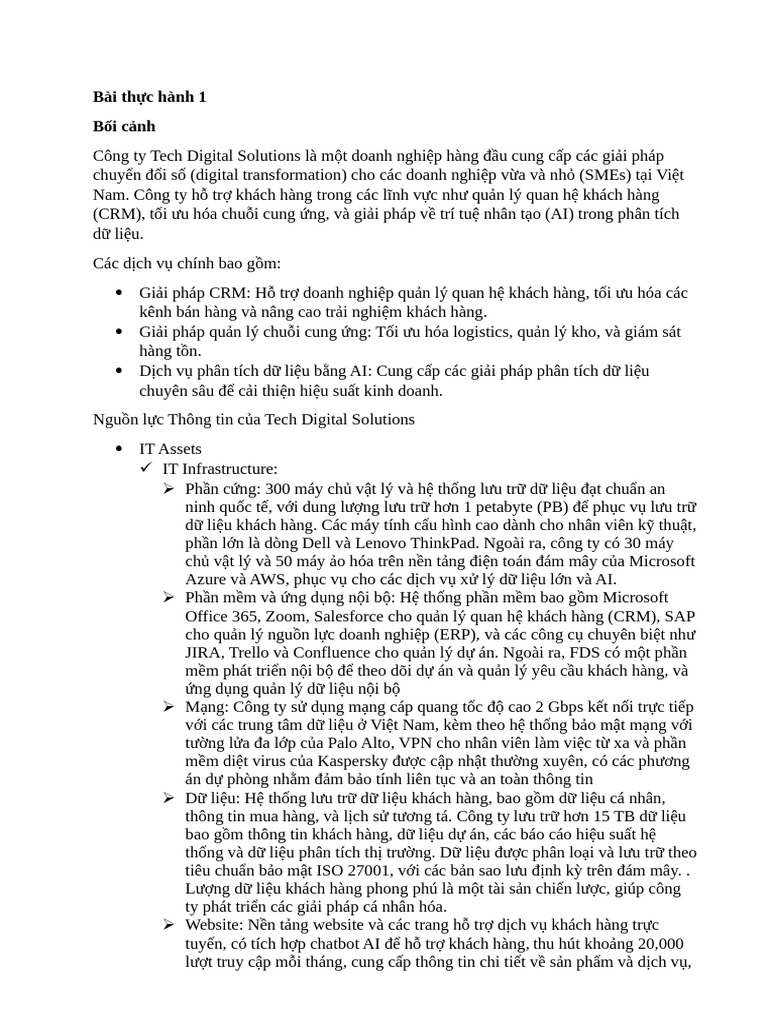 Bai Thuc Hanh 1 | PDF