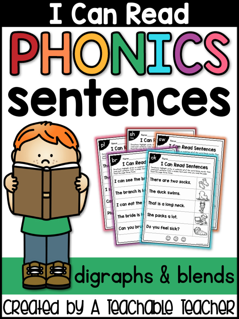 35P-3 Phonics Sentences Blends and Digraphs From A Teachable Teacher ...