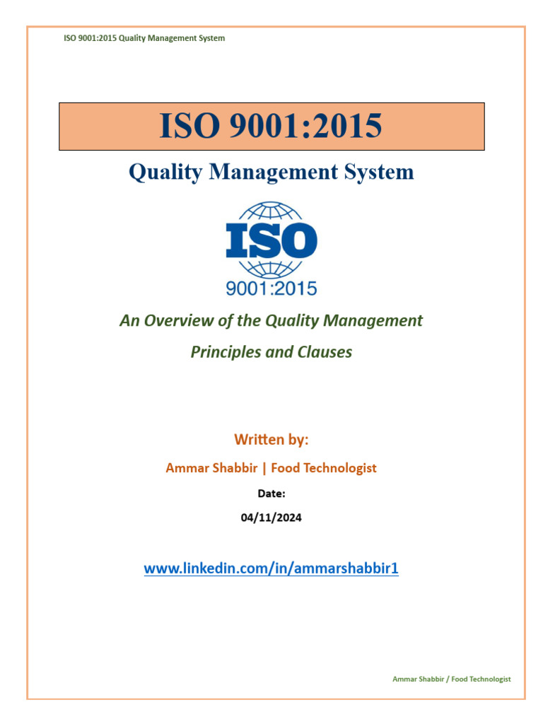 ISO 9001 (Quality Management System) PDF | PDF | Quality Management ...