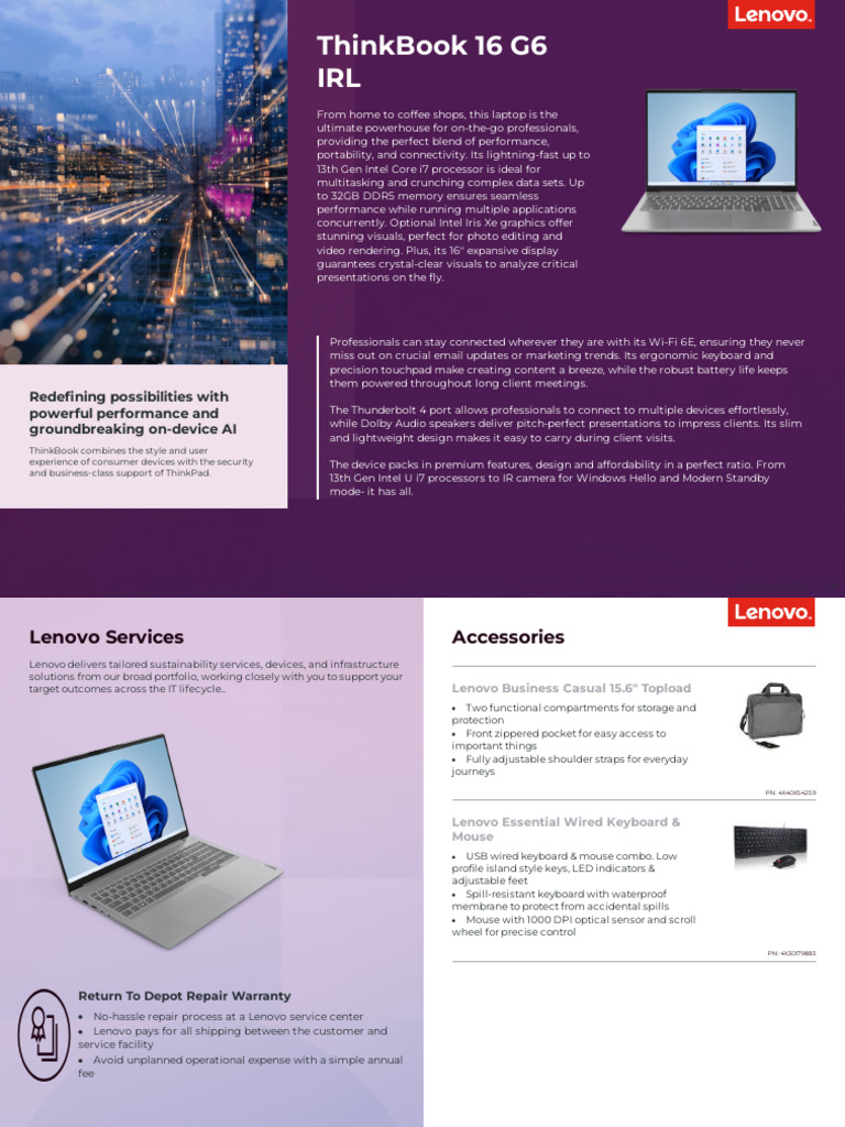 Thinkbook 16 G6 Irl: Redefining Possibilities With Powerful Performance and Groundbreaking On ...