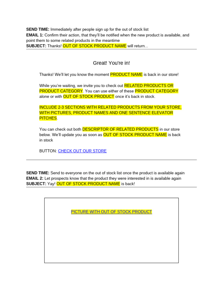 26-Out of Stock Sequence Template | PDF