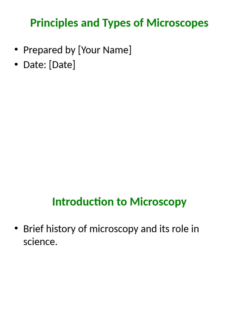 Principles and Types of Microscopes Presentation With Placeholders ...
