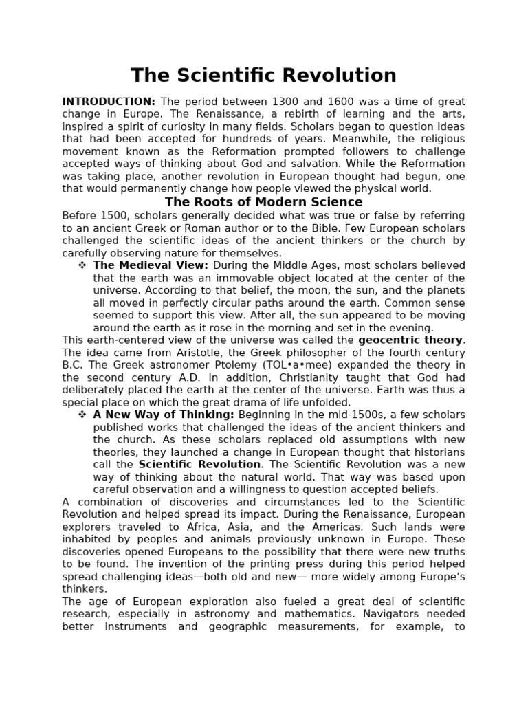 The Scientific Revolution | PDF | Galileo Galilei | Heliocentrism