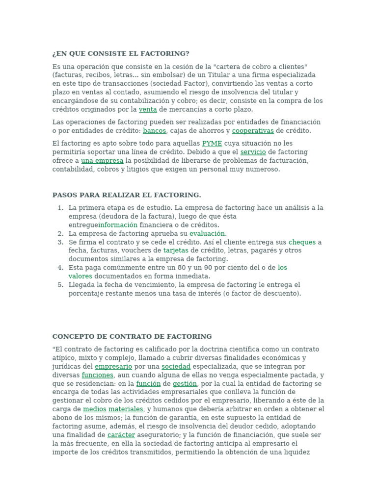 ¿Qué es el factoring y cómo funciona? | PDF | Factoring (Finanzas) | Bancos