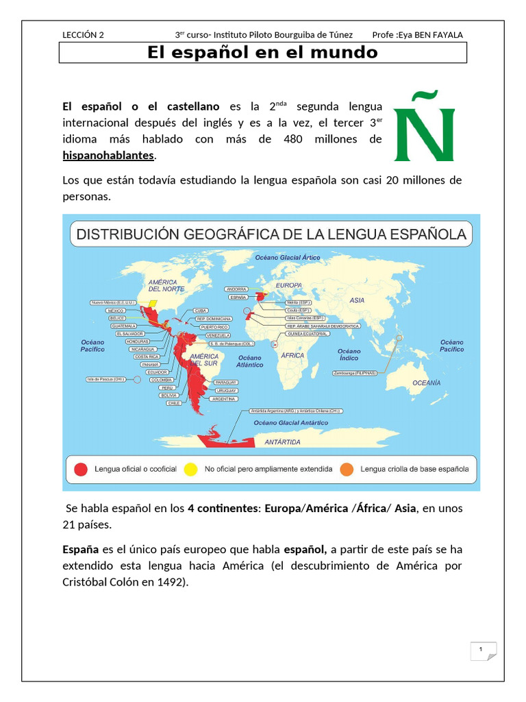 El Español en El Mundo | PDF | Viajes y turismo