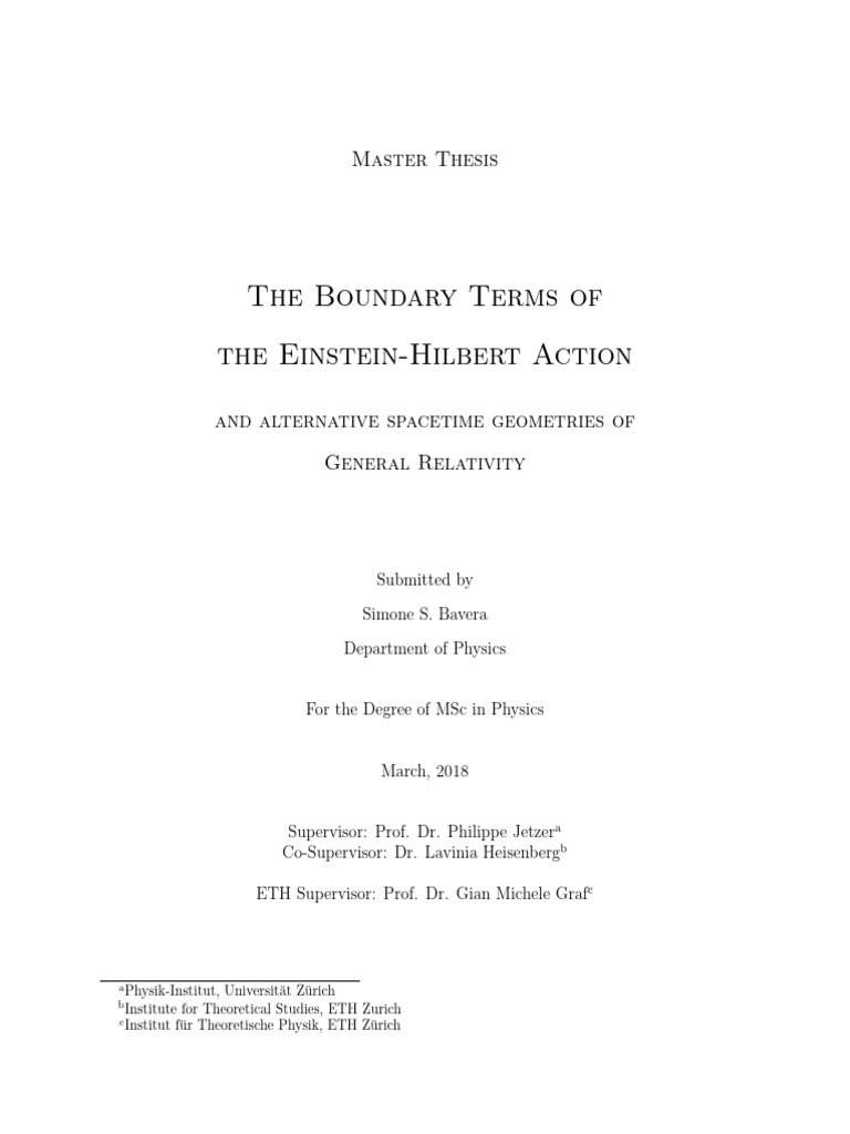 Master Thesis Bavera | PDF | General Relativity | Theoretical Physics