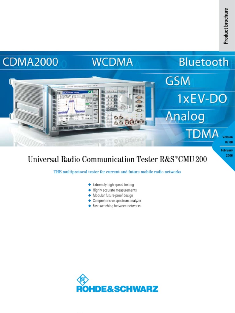 Universal Radio Communication Tester CMU 200: THE Multiprotocol Tester ...
