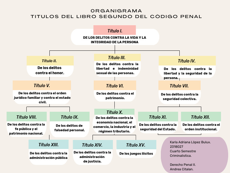 0rganigrama Titulos Del Libro Segundo Del Còdigo Penal | PDF | Ley Pública | Ley común