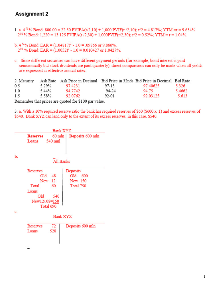 Ass 2 Solution | PDF | Bonds (Finance) | Securities (Finance)
