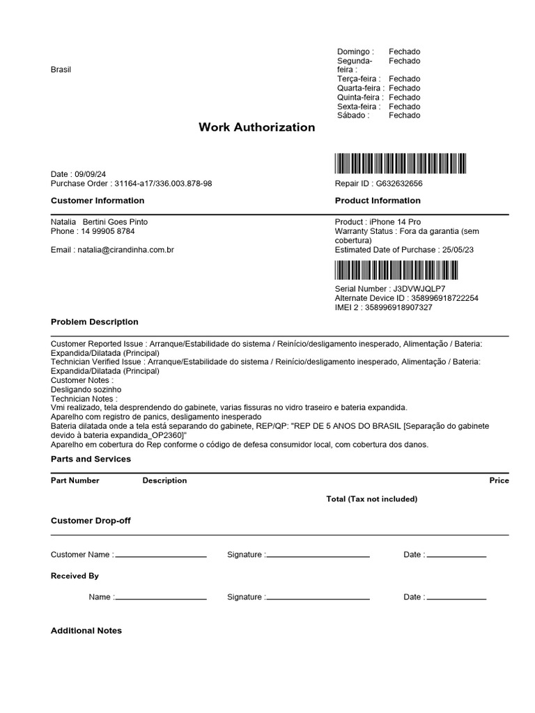 Work Authorization | PDF | iPhone | Hardware da Apple Inc.