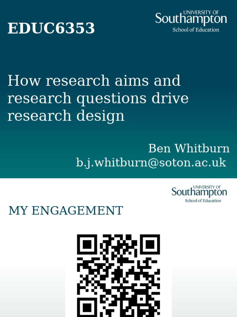 2024 Lecture - 3 Research Aims Questions Drive Research Design | PDF ...