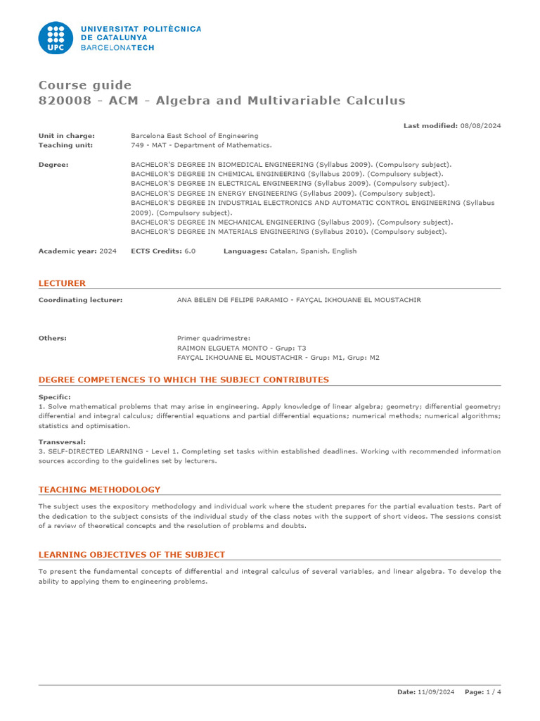 Algebra and Multivariable Calculus | PDF | Integral | Linear Map