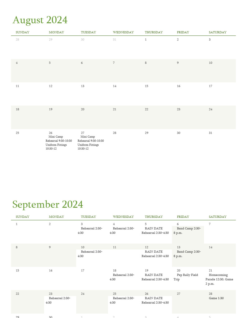 Calendar fall 2024 | PDF