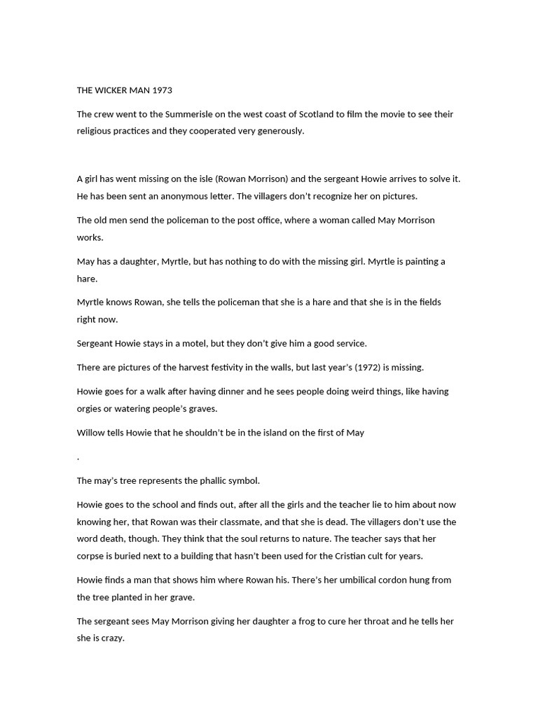 The Wicker Man 1973 | PDF | Art | General Fiction