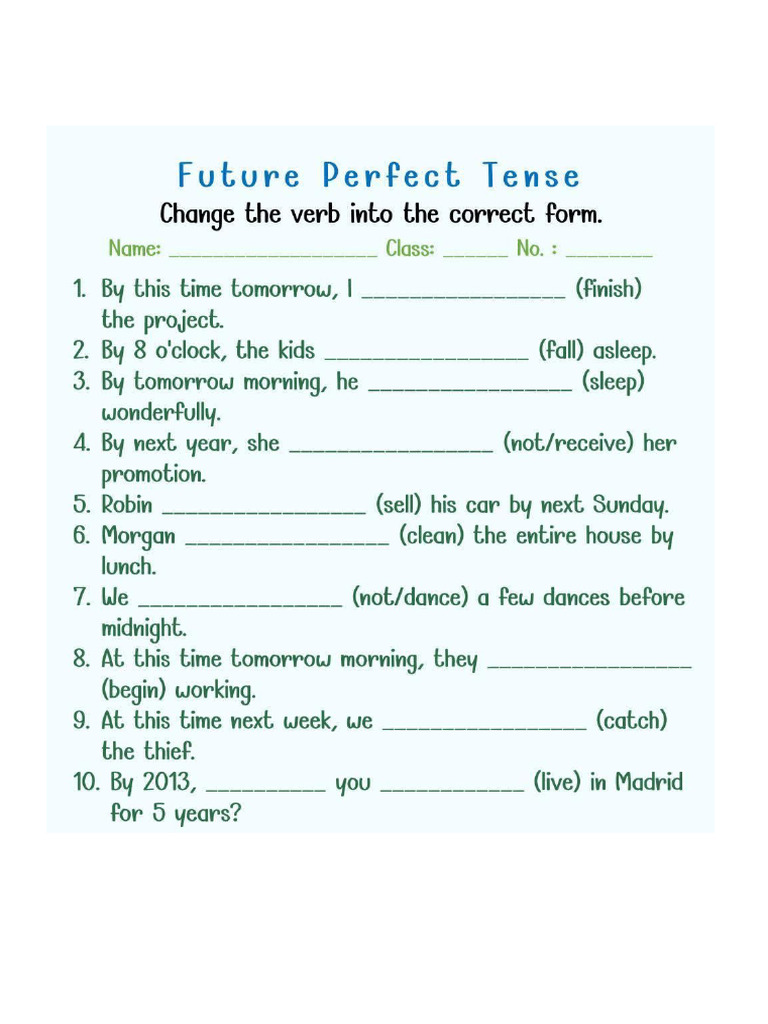 Future Perfect | PDF