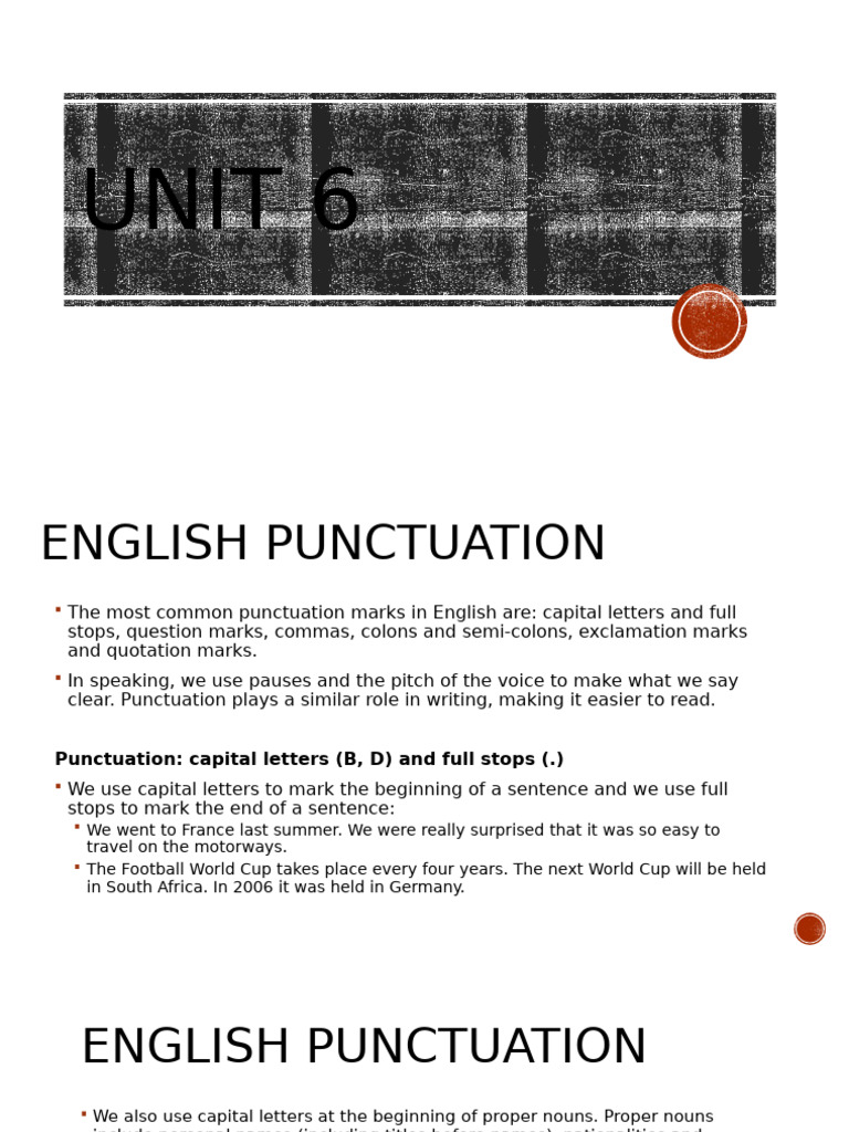 Unit 6 | PDF | Punctuation | Comma