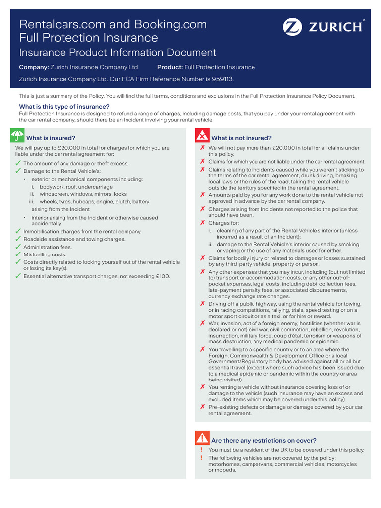 IPID | PDF | Insurance | Car Rental