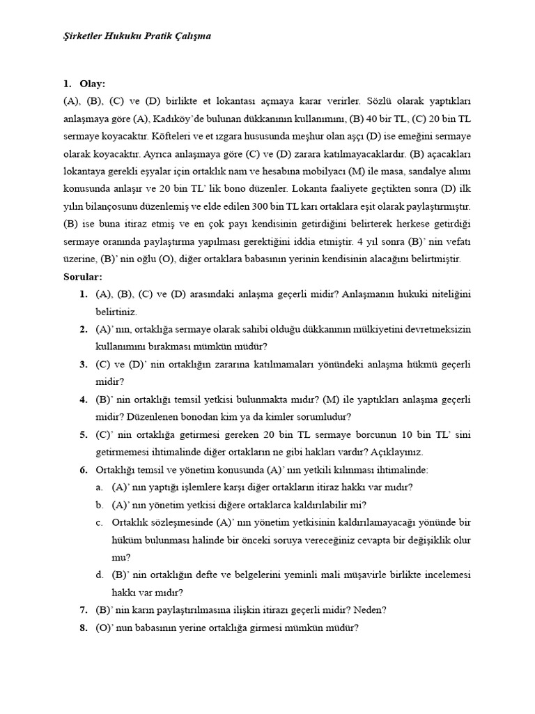 Ticaret Hukuku Pratik Calisma | PDF