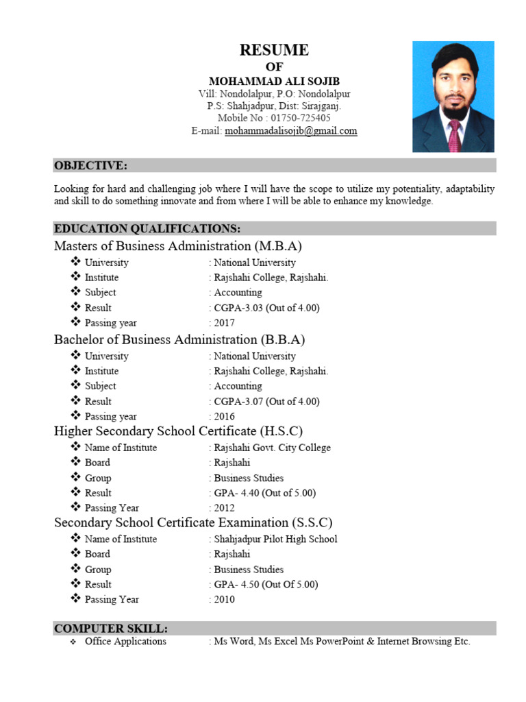 Mohammad Ali CV - New-02 | PDF