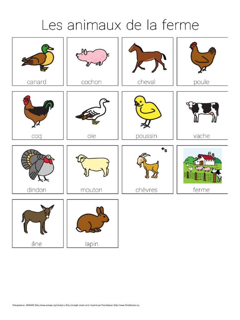 Les Animaux de La Ferme | PDF