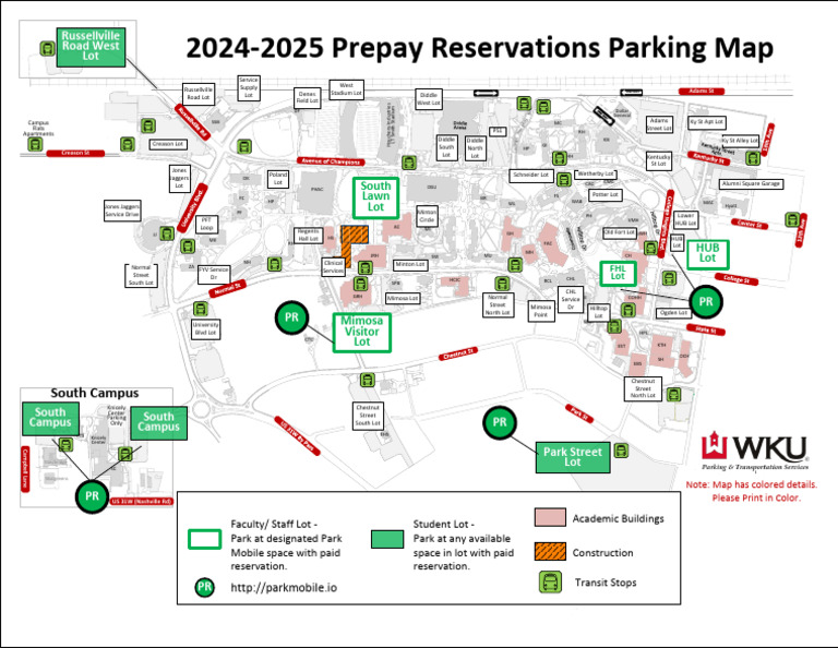Prepay Reservations Parking Map 2024-25 | PDF