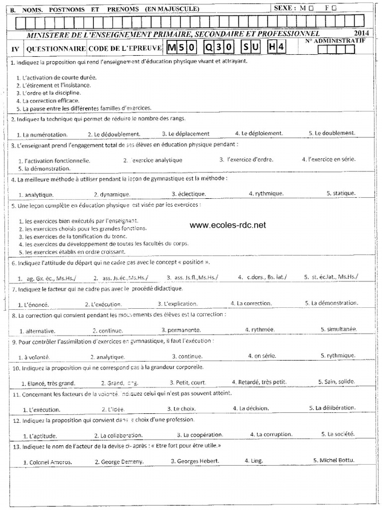 Items Exetat 201 S1 Code M50?? | PDF