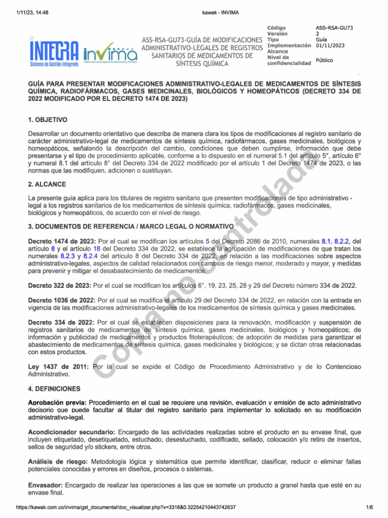 2023 11 8 Ass Rsa Gu73 Guia Administrativo Legales | PDF | Medicamentos ...