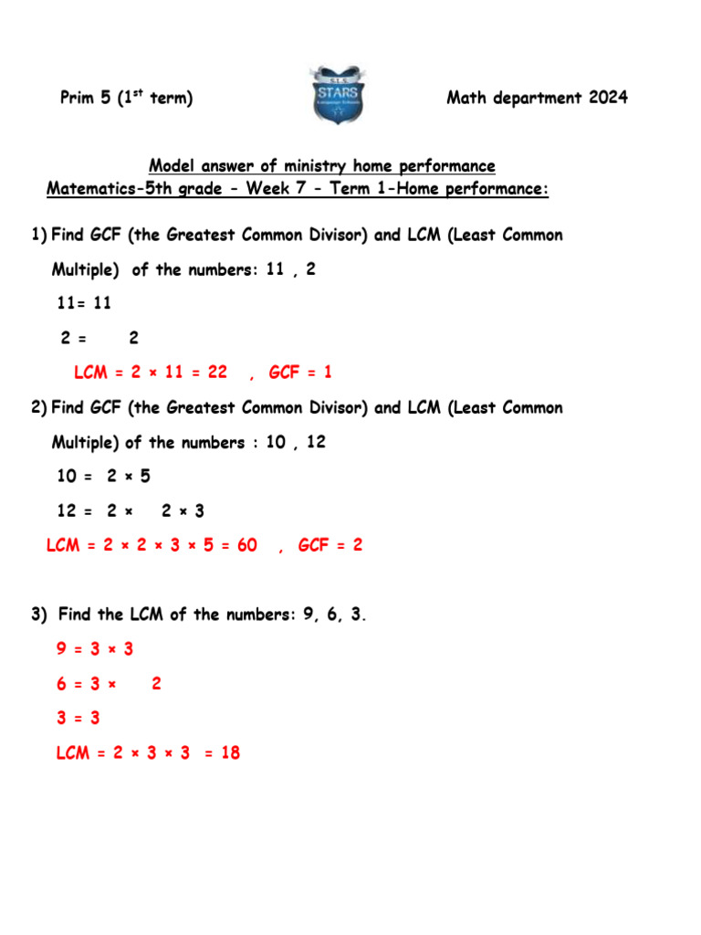 LCM 2 × 11 22, GCF 1 | PDF