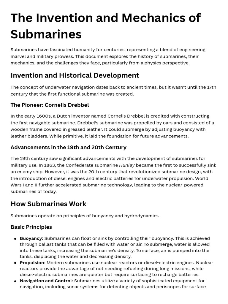 The Invention of Submarines Dates Back Centuries, Beginning With ...