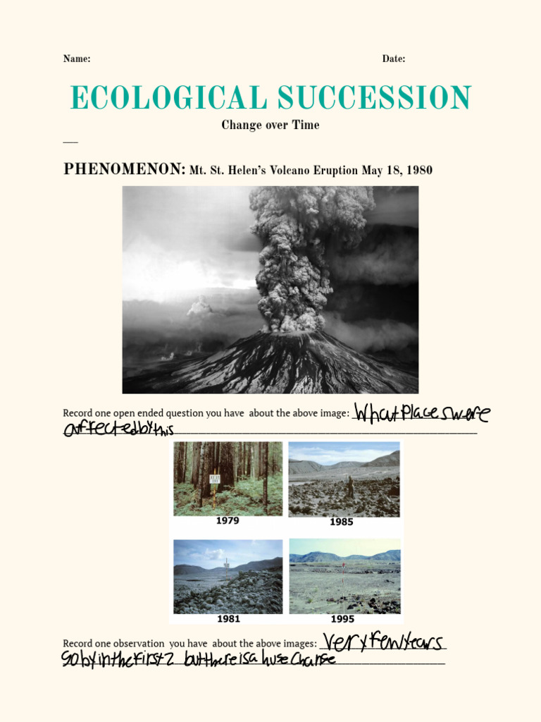 Ecological Succession Study Guide | PDF | Volcano | Ecology