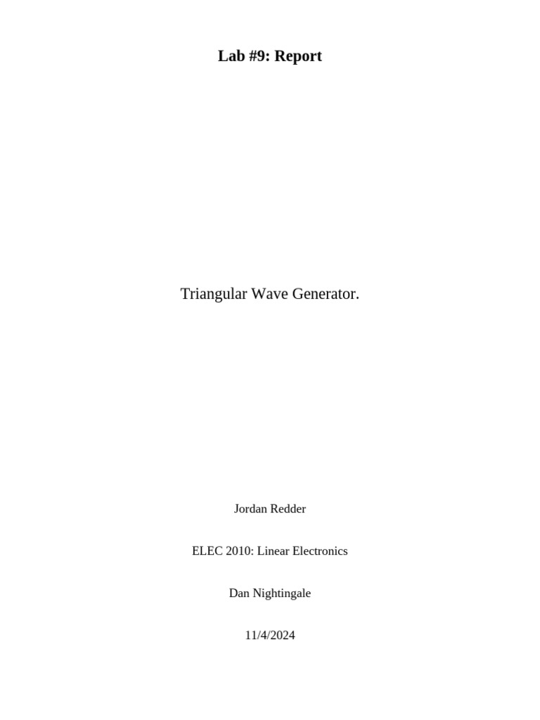 Linear Lab #9 Report | PDF