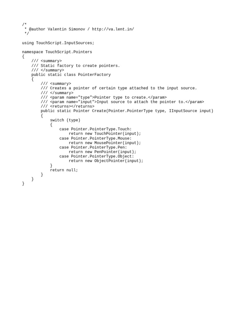 Pointer Factory | PDF | Computers