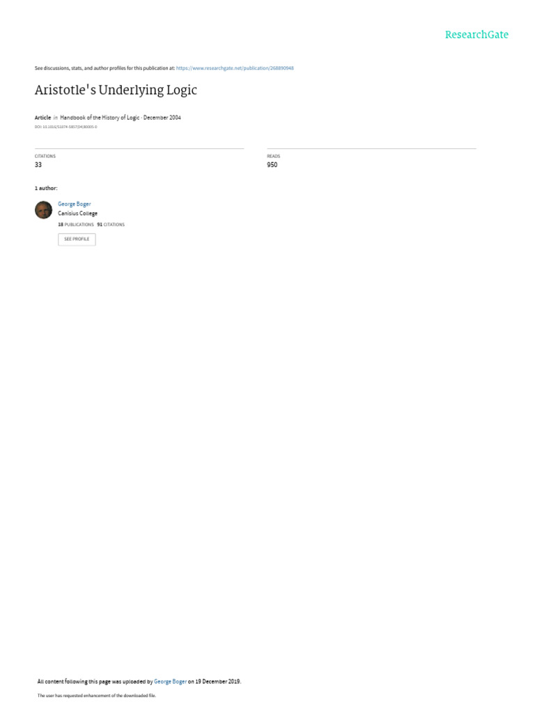 Aristotles Underlying Logic 2004 | PDF