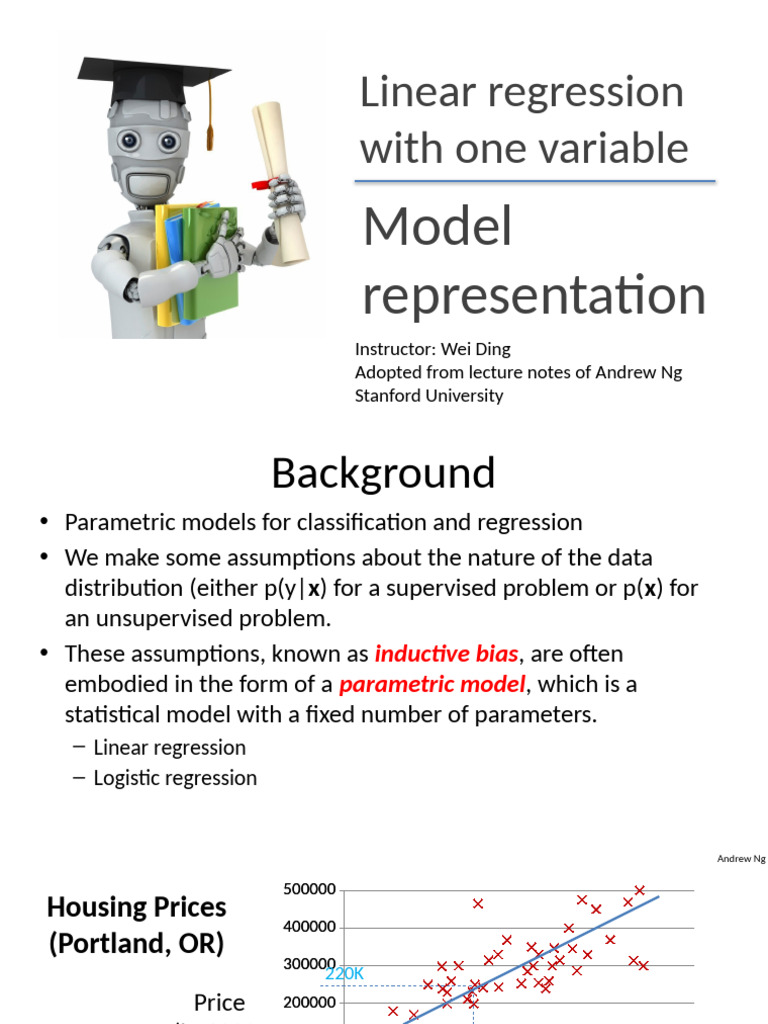 Lecture2-Linear Regression With One Variable | PDF | Regression Analysis | Linear Regression