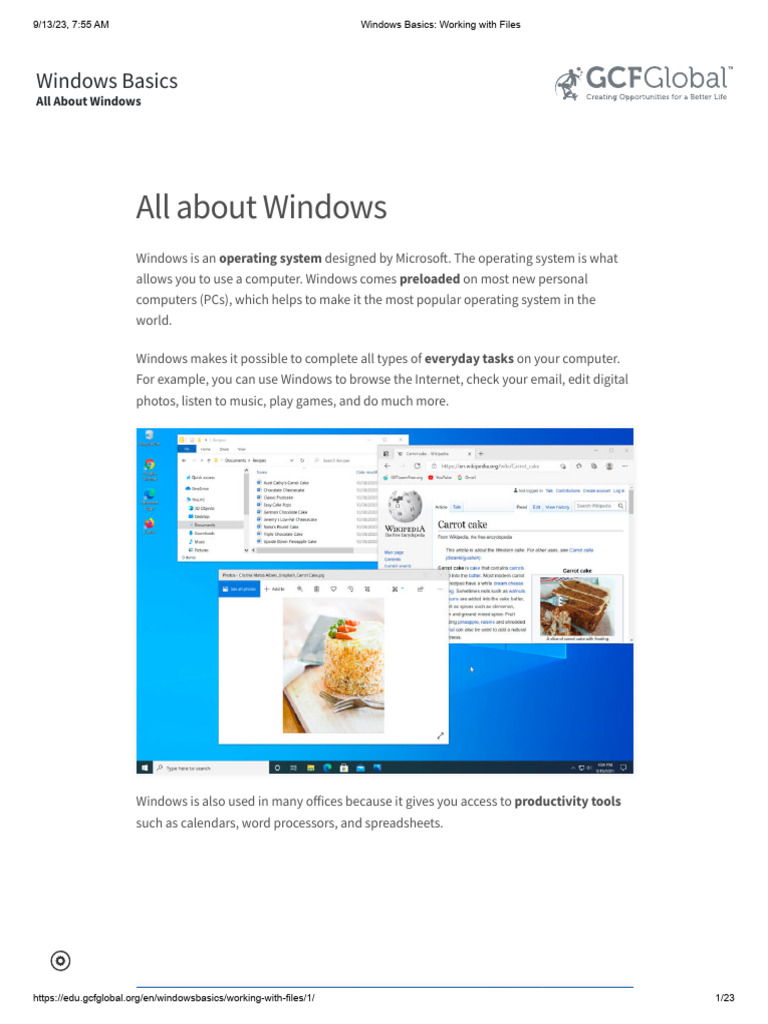 Windows Basics PDF | PDF | Computer File | Window (Computing)