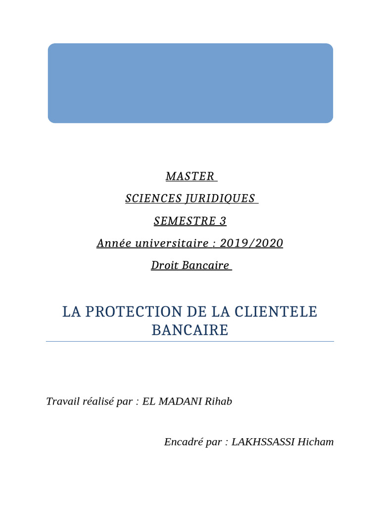 Protection de la Clientèle Bancaire | PDF | Banques | Crédit
