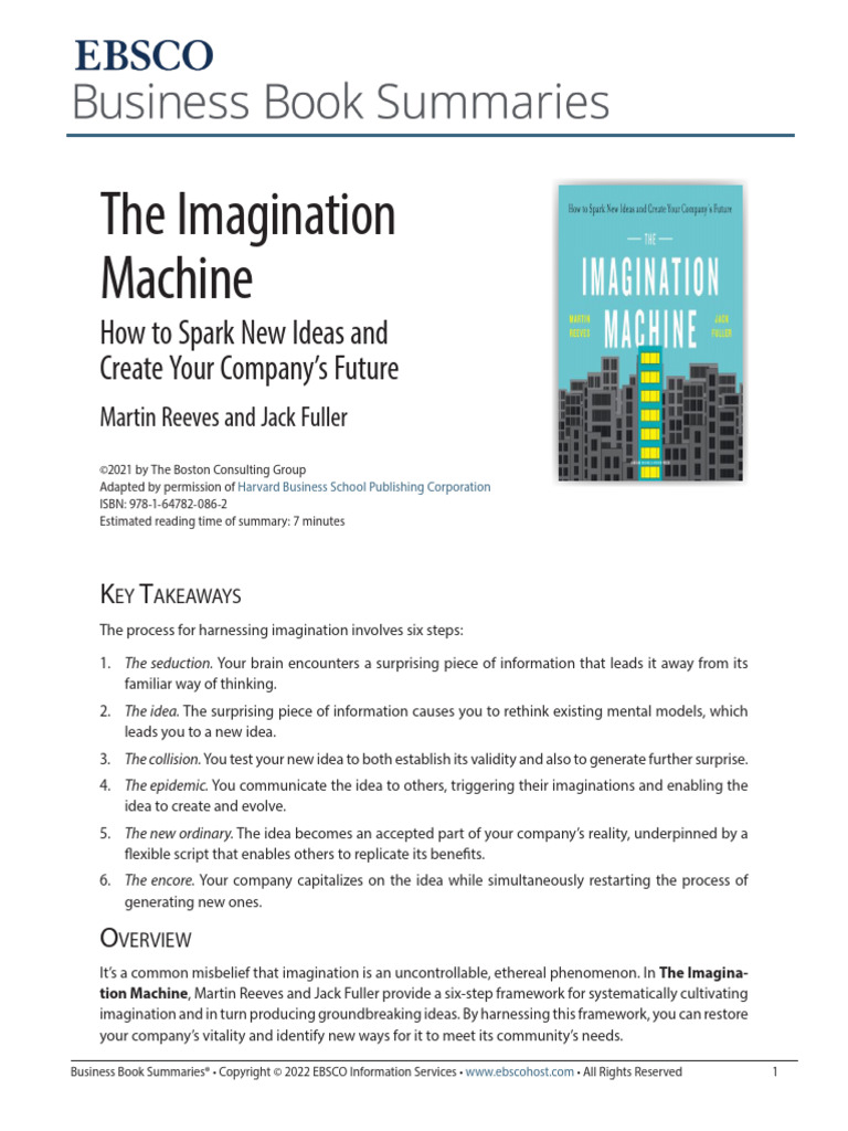 The Imagination Machine | PDF | Imagination | Thought