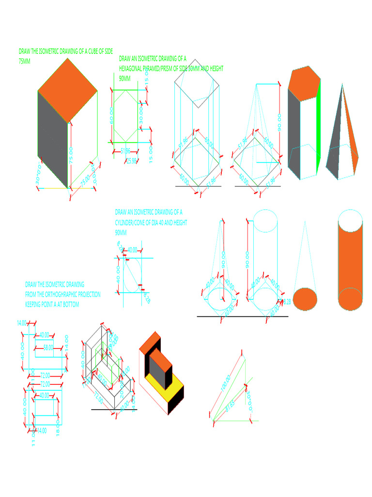 Isometric DRAWING | PDF | Convex Geometry | Polytopes
