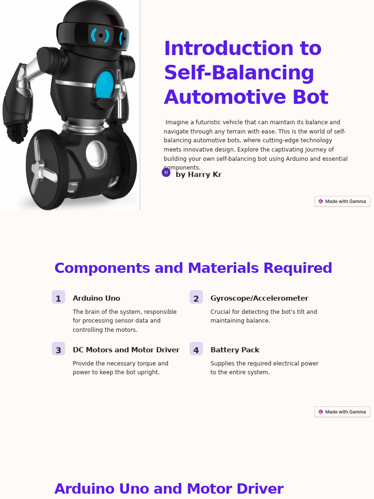Introduction To Self Balancing Automotive Bot | PDF | Electric Motor ...