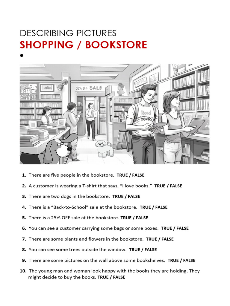 Describing Pictures Book Store TF 20230907 | PDF